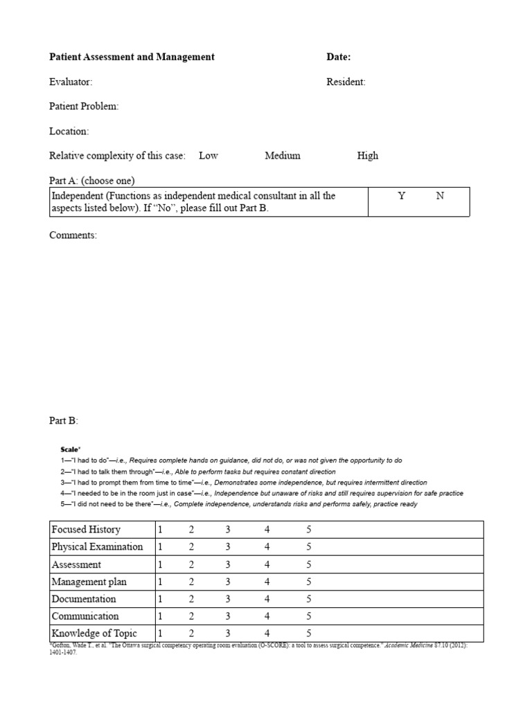Patient Assessment Evaluation (1) 2 | PDF