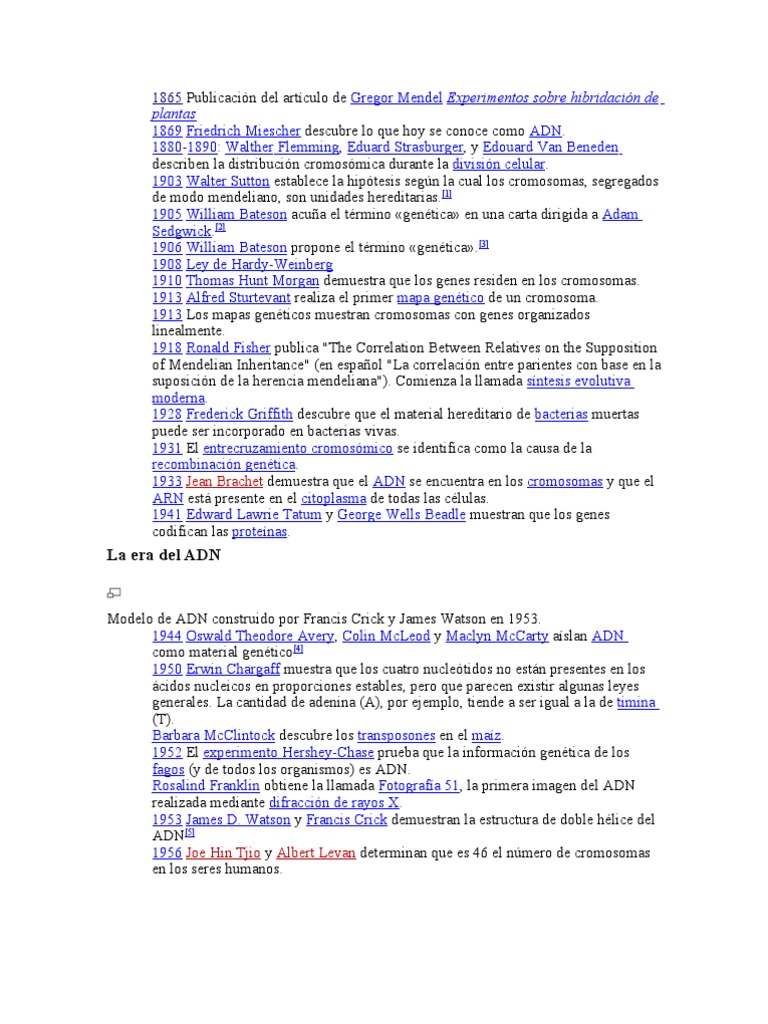 Experimentos de Mendel en 1865 | PDF | Adn | Secuencia ADN