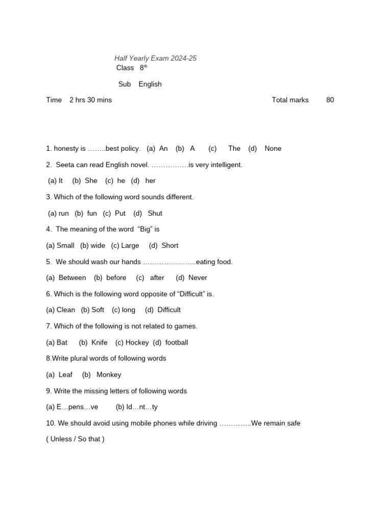 Complete exam 2024 | PDF