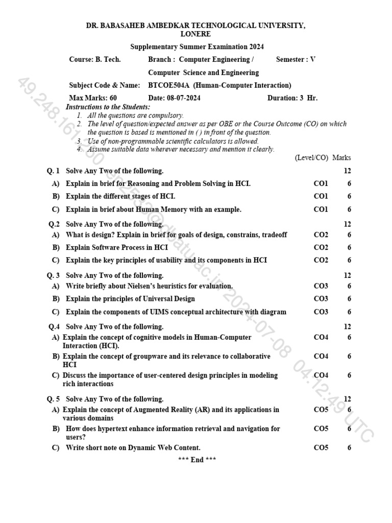 Human Computer Interaction | PDF | Human–Computer Interaction | Usability
