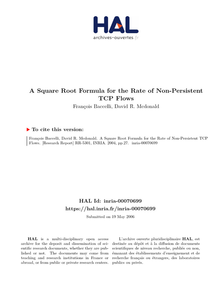 00-A Square Root Formula | PDF | Network Congestion | Transmission ...