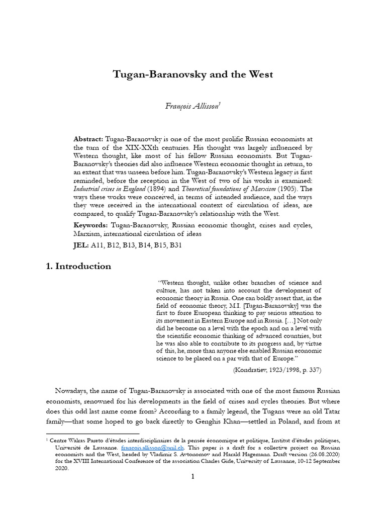 tugan-baranovsky | PDF | Economies | Economics