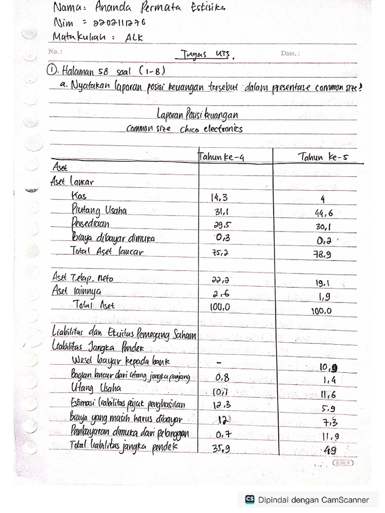 Alk Tugas Sebelum UTS Ananda Permata | PDF