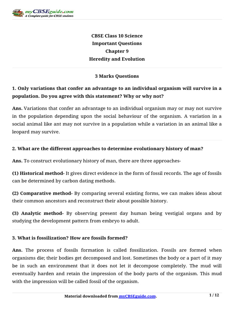 10_science_imp_ch9_3 | PDF | Reproduction | Evolution