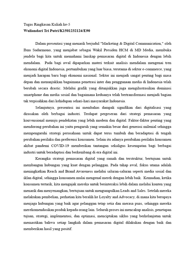 Ringkasan Kuliah ke-6 (Pertemuan 11&12) | PDF