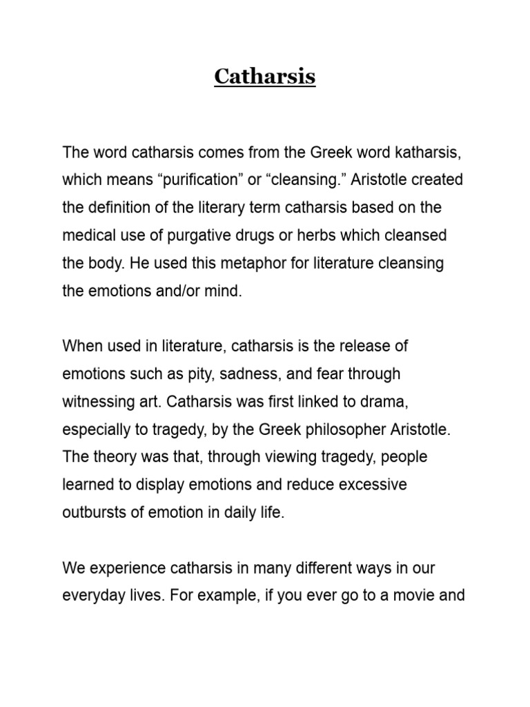 Understanding Catharsis in Life | PDF