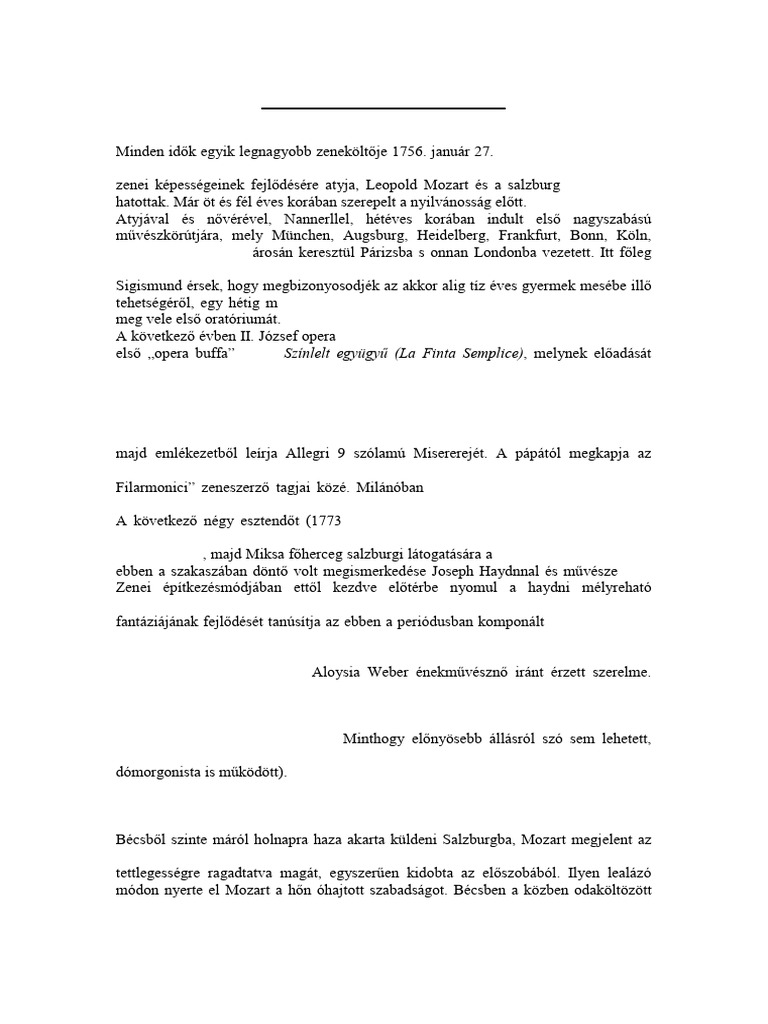 Wolfgang Amadeus Mozart | PDF