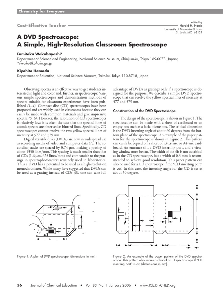 Instructions Build a Spectroscope | PDF | Spectroscopy | Dvd