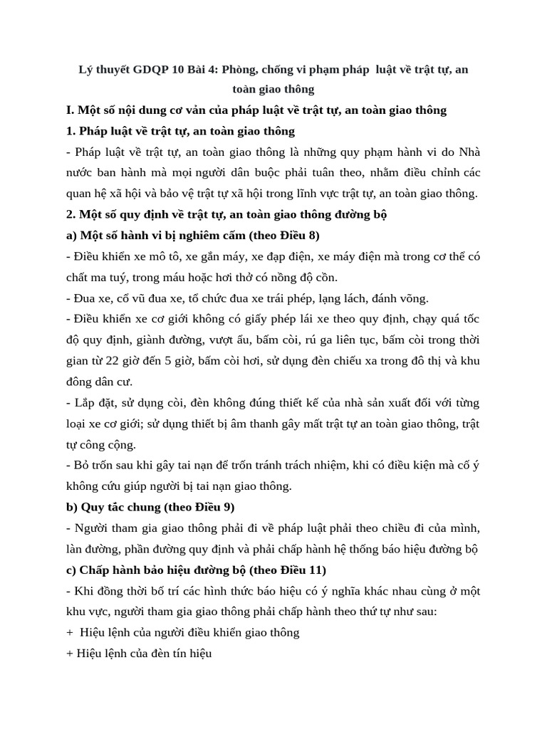 Lý thuyết + trắc nghiệm GDQP 10 Bài 4 | PDF