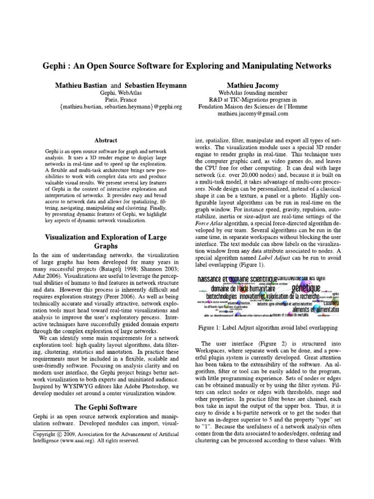 0014 An Open Source Software For Exploring and Manipulating Networks | PDF