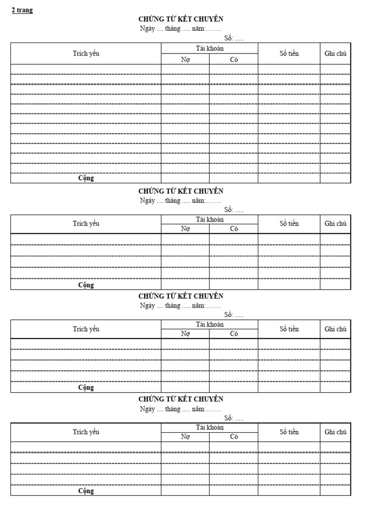 CHUNG TU KET CHUYEN | PDF