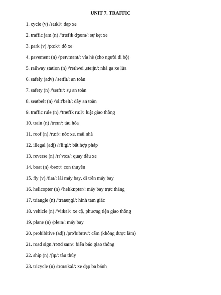 E7 - Vocab U7-8 | PDF