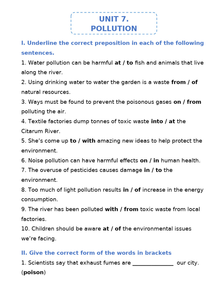 E8 - U7.1 | PDF | Pollution | Waste