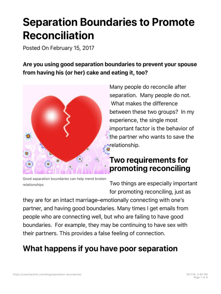 Separation Boundaries for Reconciliation | PDF | Intimate Relationships ...