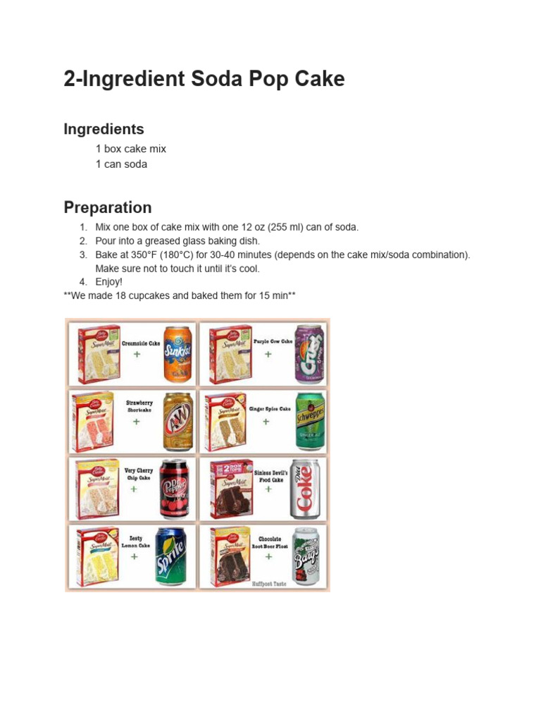 2-Ingredient Soda Pop Cakes 1 | PDF