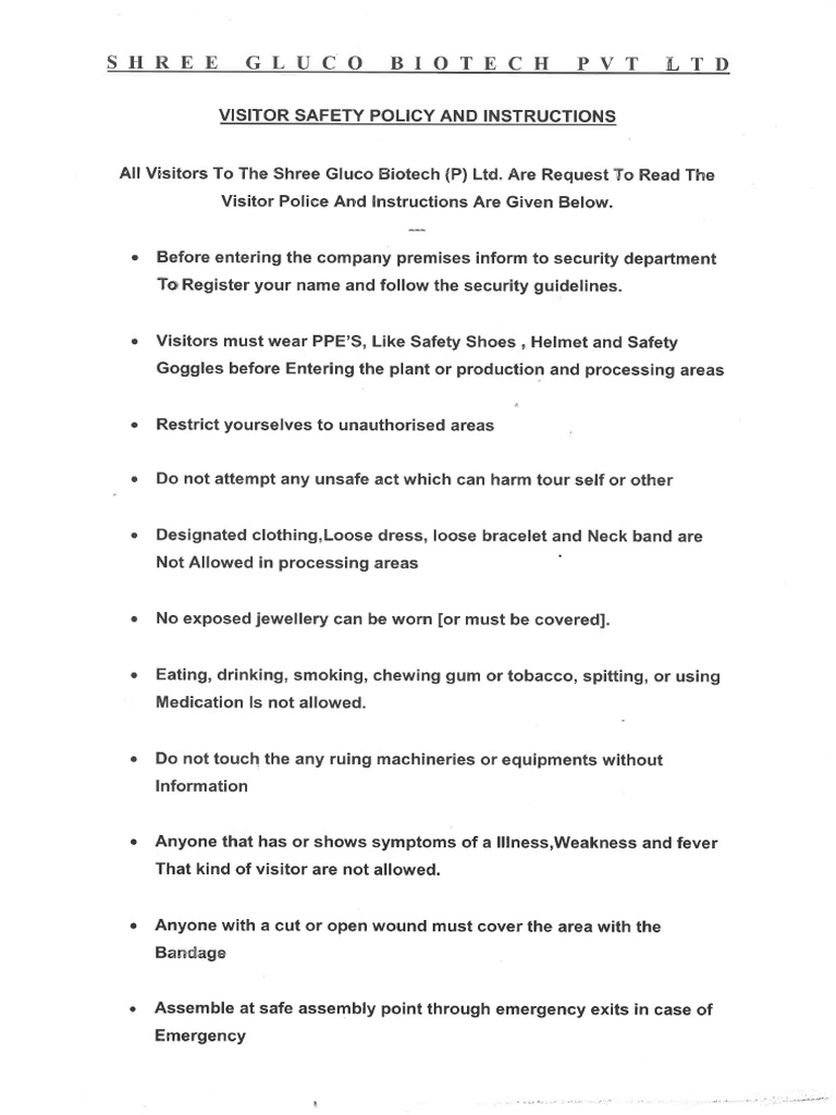 Visitor Policy | PDF