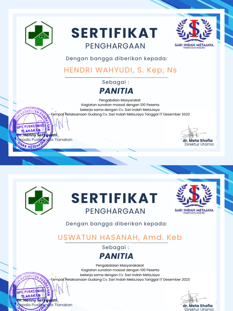 Sertifikat-Sunatan Massal | PDF