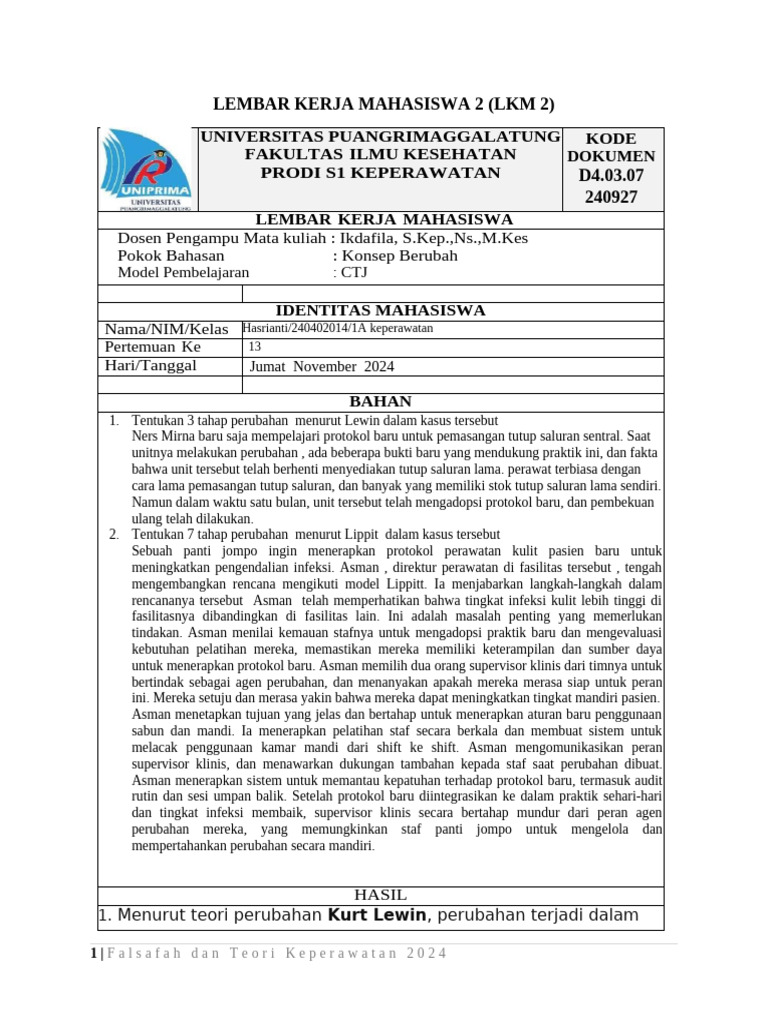 LKM 2 Falsafah Dan Teori Keperawatan Ikda | PDF