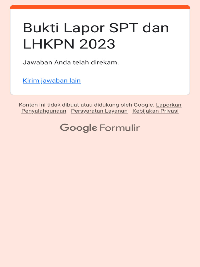 Bukti Lapor SPT Dan LHKPN 2023 | PDF