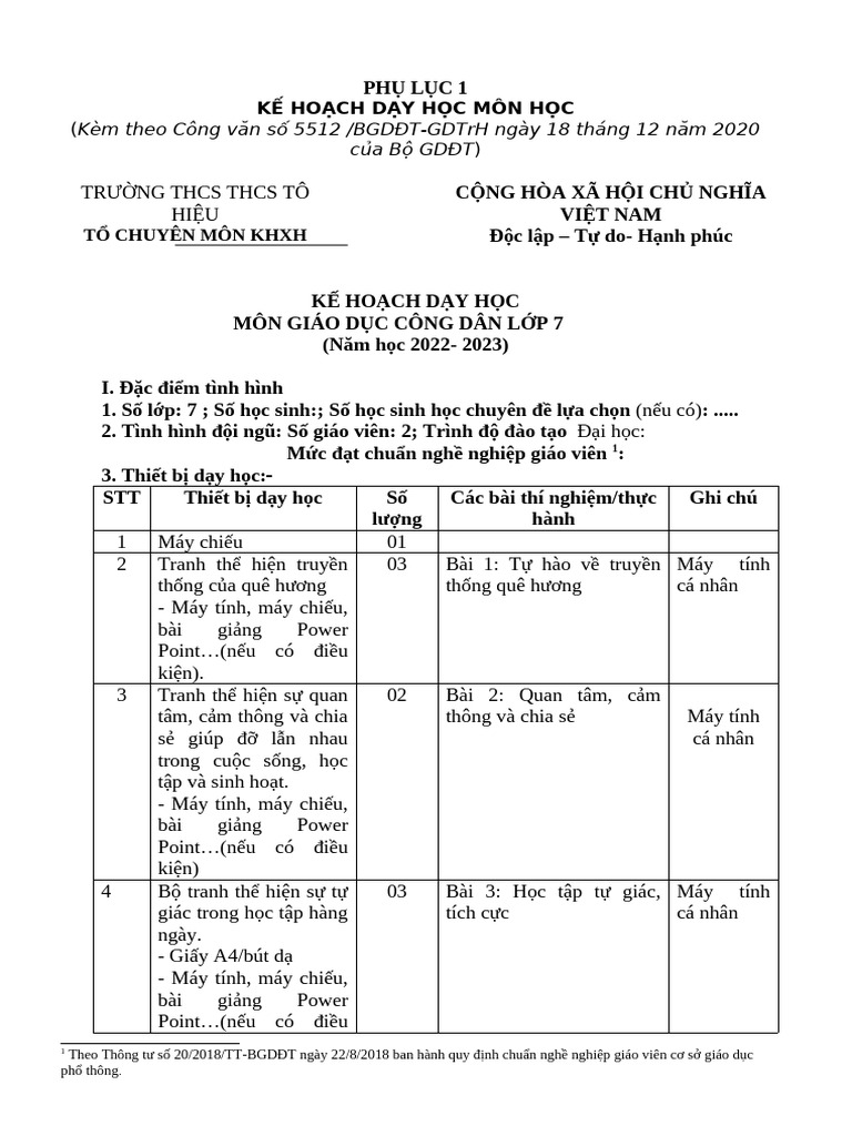 KHDH GDCD 7 Sach KNTT | PDF