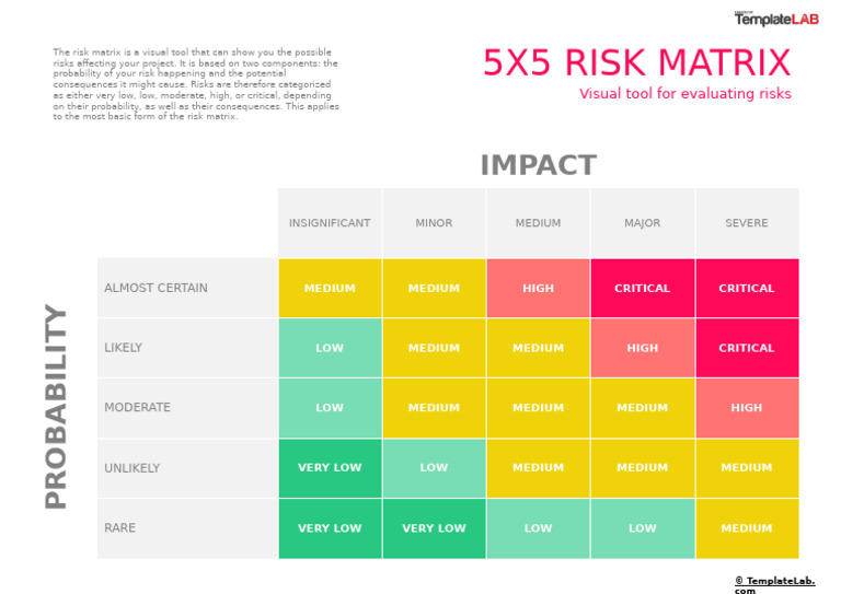 5X5 Risk Matrix: Impact | PDF