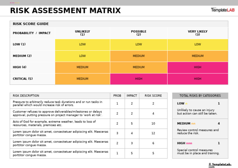 Risk Assessment Matrix | PDF | Risk | Applied Mathematics