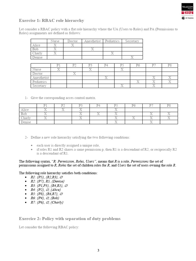 CSC - 5SL03 - TP pt3 Tutorial4 RBAC Answers | PDF