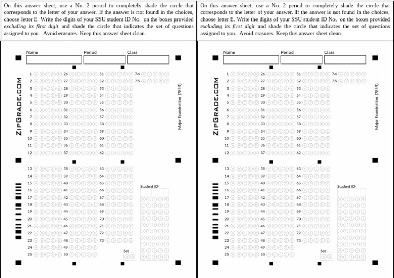 Major Examination Answer Sheet | PDF