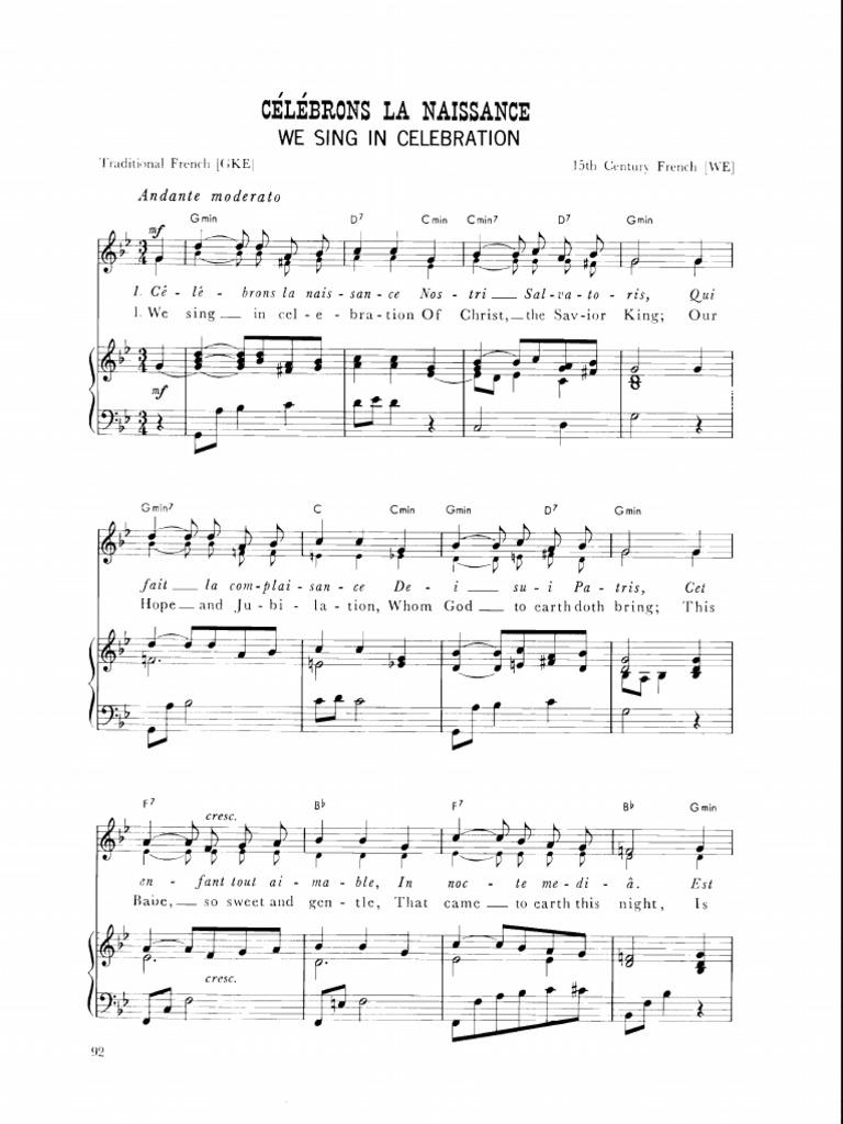 Celebrons La Naissance (We Sing in Celebration) | PDF