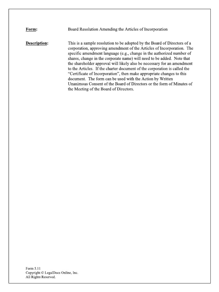 Amendment of Corporation | PDF