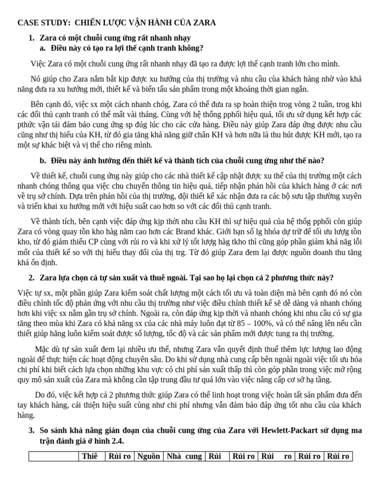 Case Study Zara | PDF