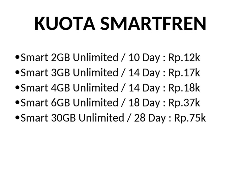 KUOTA SMARTFREN | PDF
