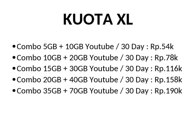 KUOTA XL | PDF