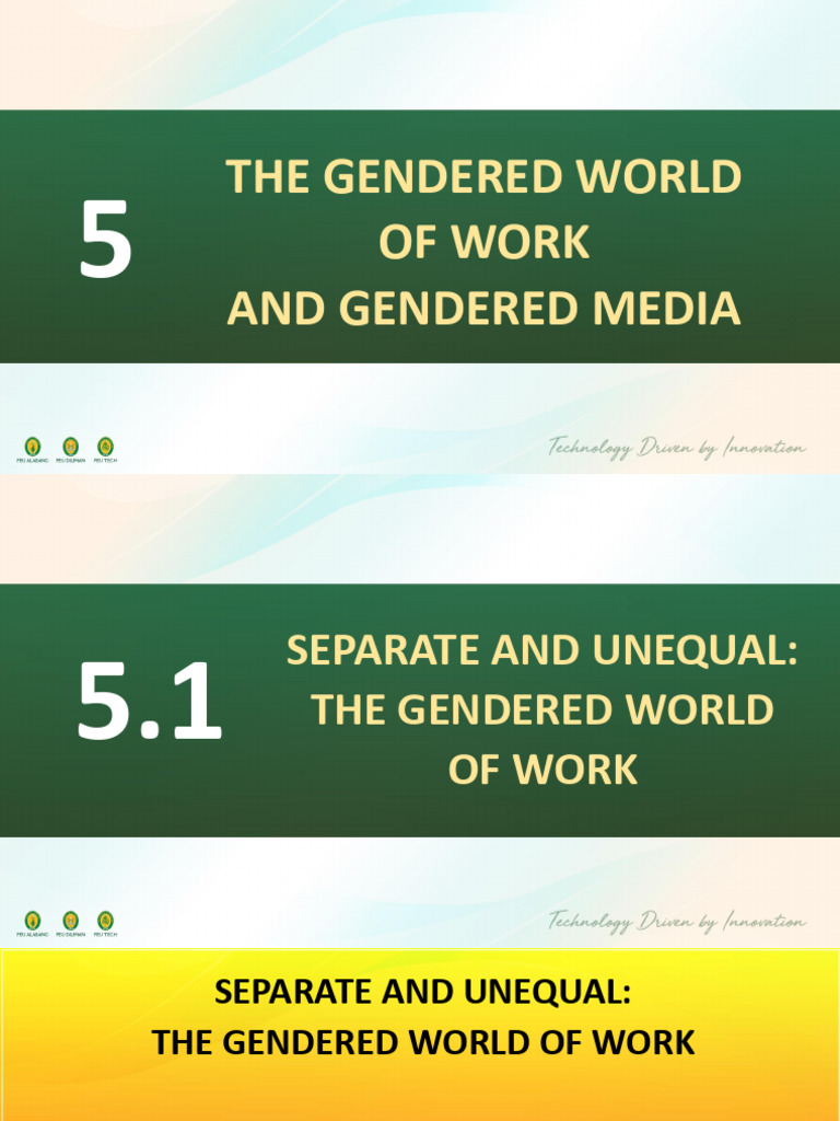 (M5-MAIN) The Gendered World of Work and Gendered Media | PDF | Gender ...