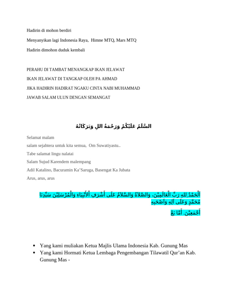 Penutupan STQ Fix | PDF