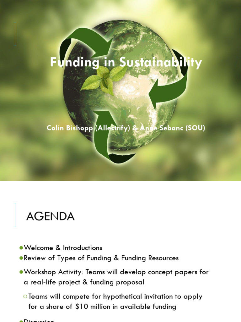 Sustainability Funding Presentation | PDF | Request For Proposal ...