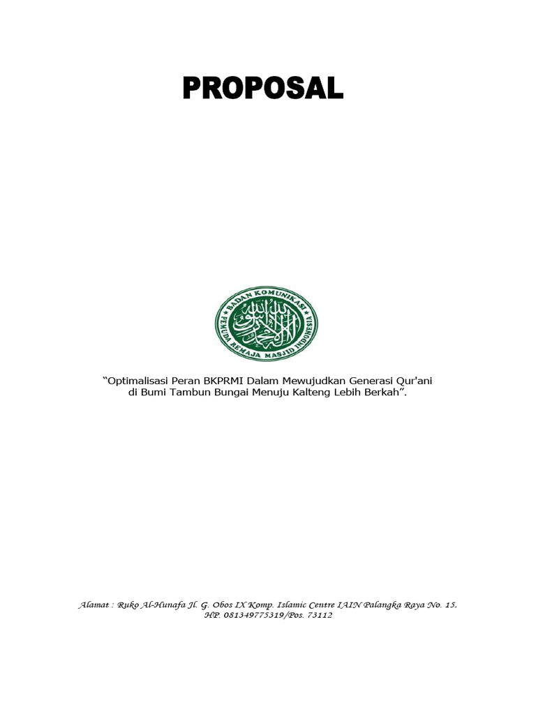 PROPOSAL DPW BKPRMI KT Kesra 2022 Share DPD | PDF