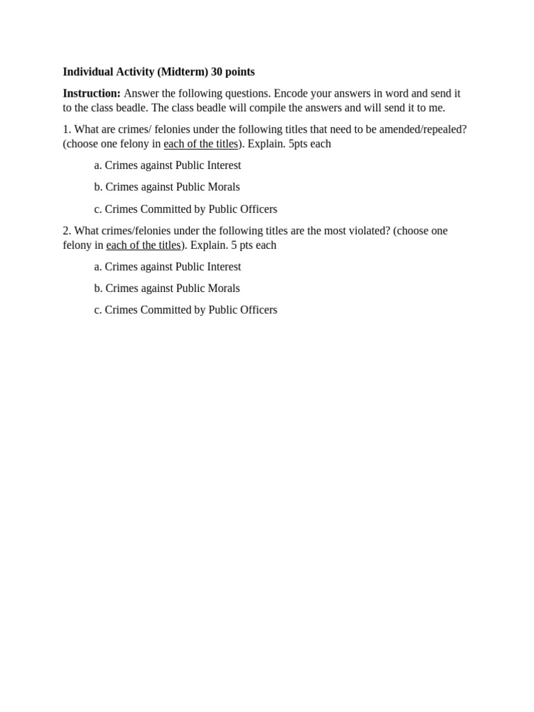 Midterm Activity: Analyzing Crimes and Felonies | PDF