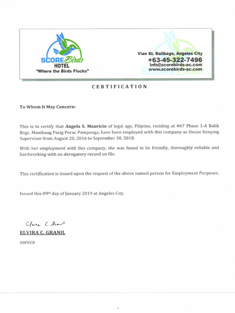 Score Birds Hotel | PDF