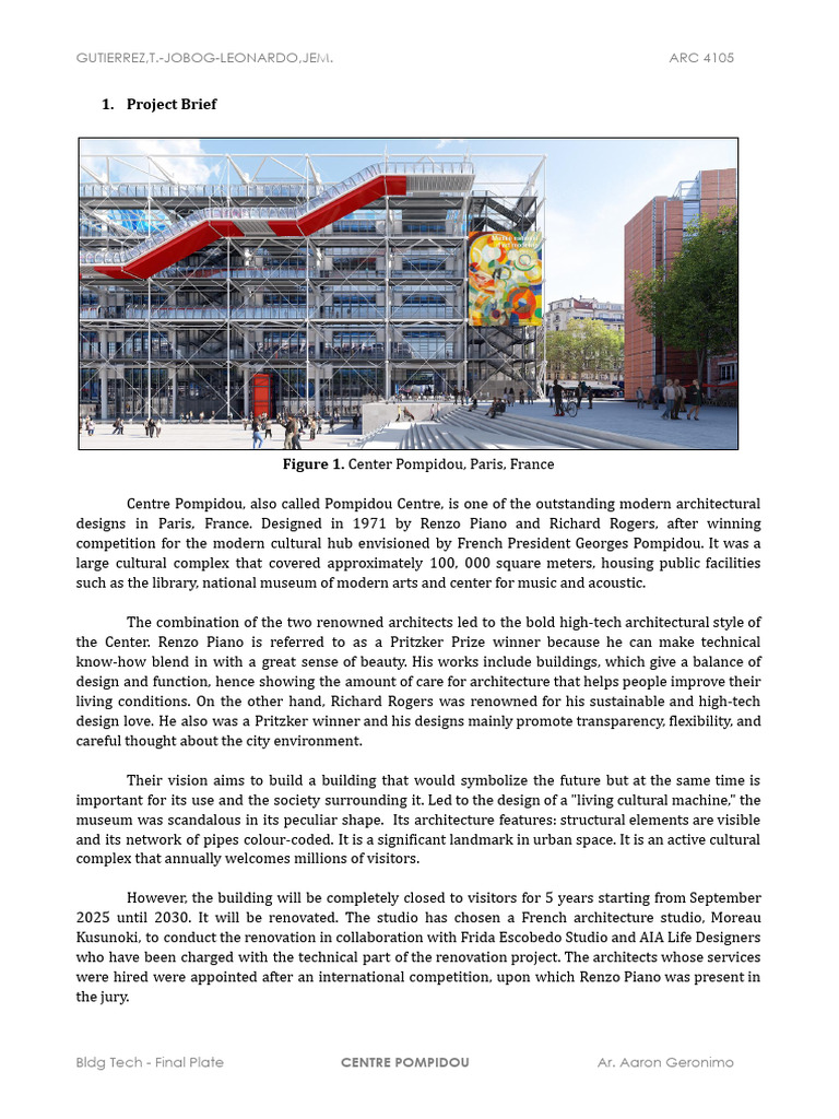 Centre Pompidou BT 5 | PDF | Beam (Structure) | Building Engineering