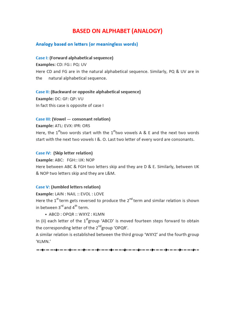 8 Based On Alphabet Analogy | PDF