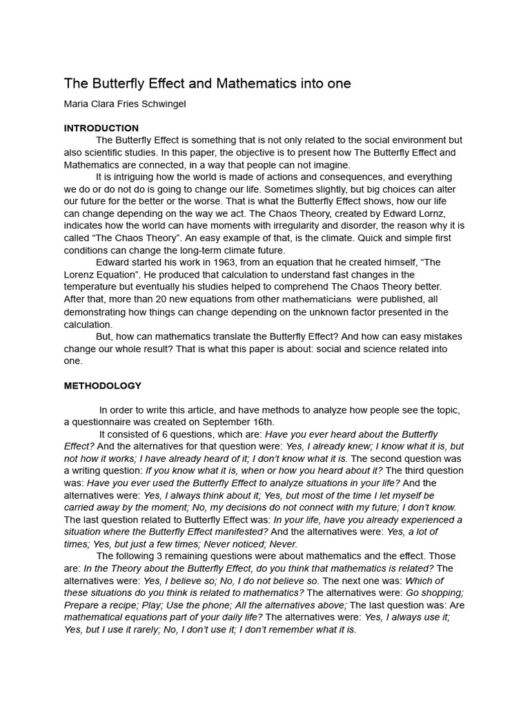 The Butterfly Effect and Mathematics Into One | PDF | Chaos Theory ...