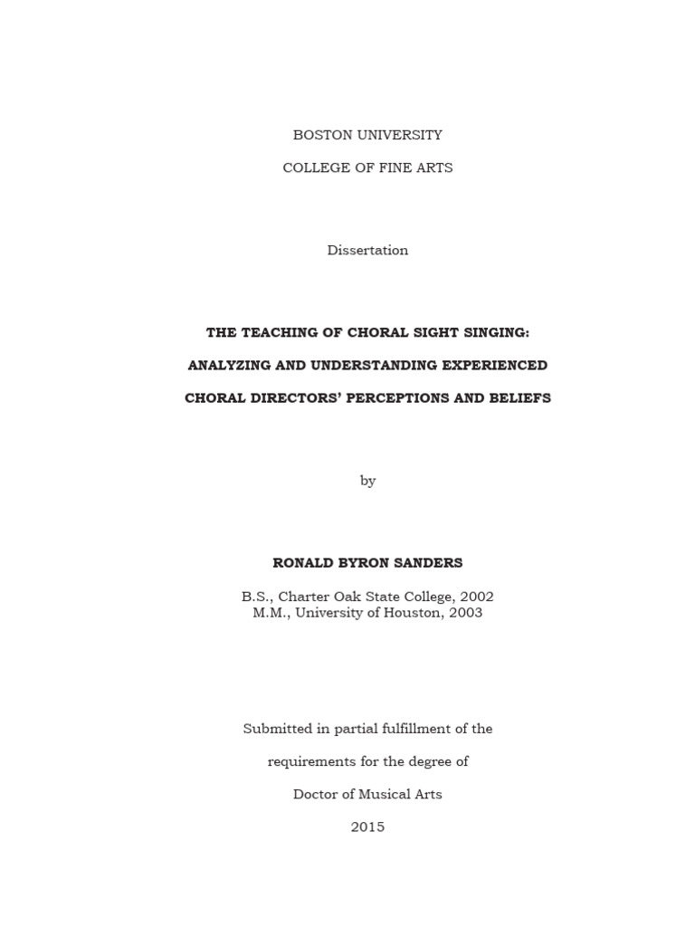 The Teaching of Choral Sight Singing Analyzing and Understanding ...