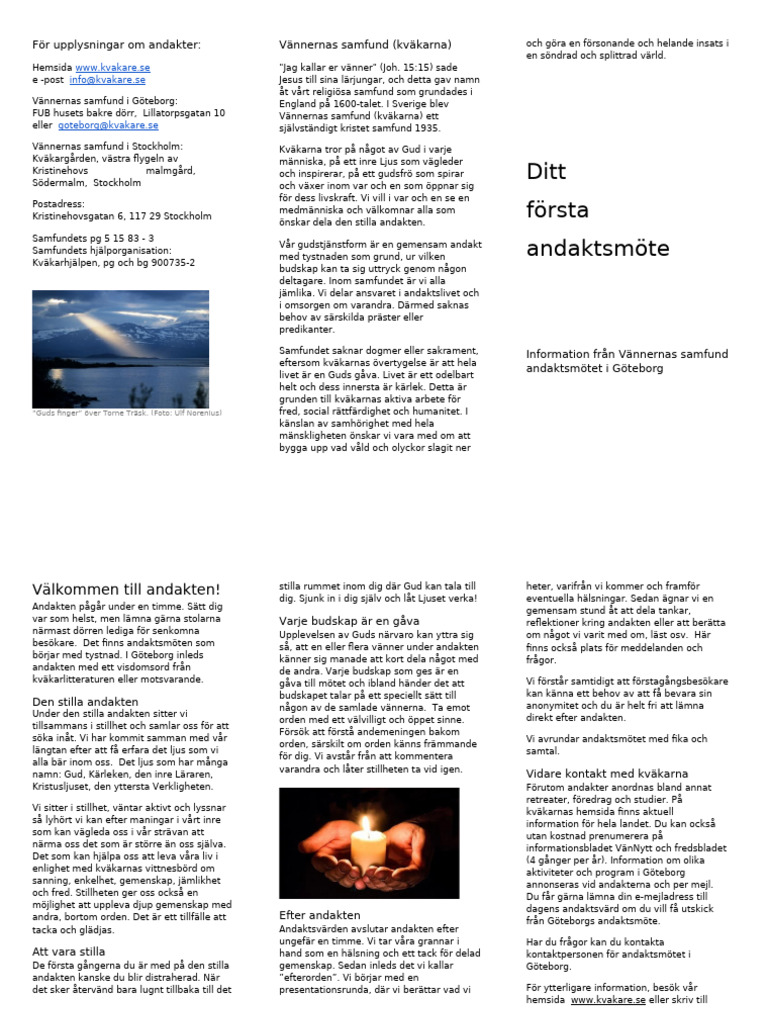 Färdig Broschyr Första Andakten - Mikia (2933) | PDF