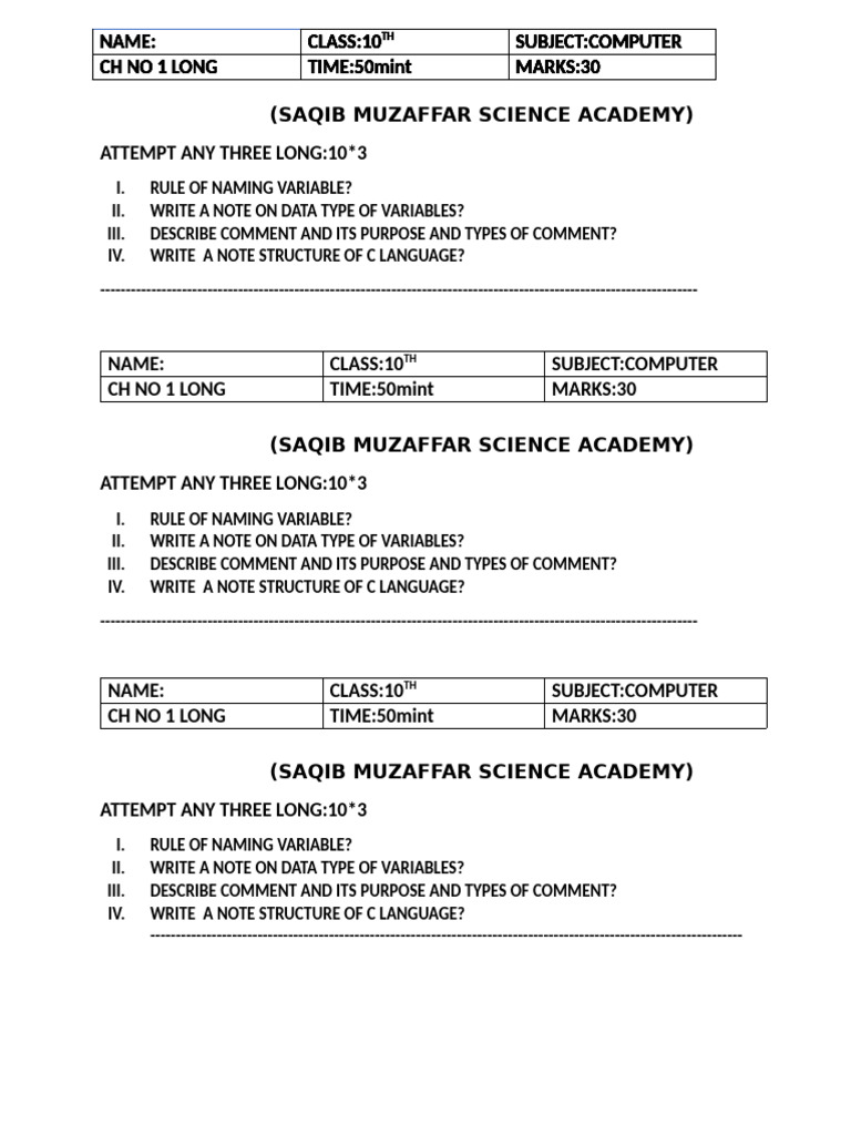 Class 10 Computer CH No 1 Long | PDF