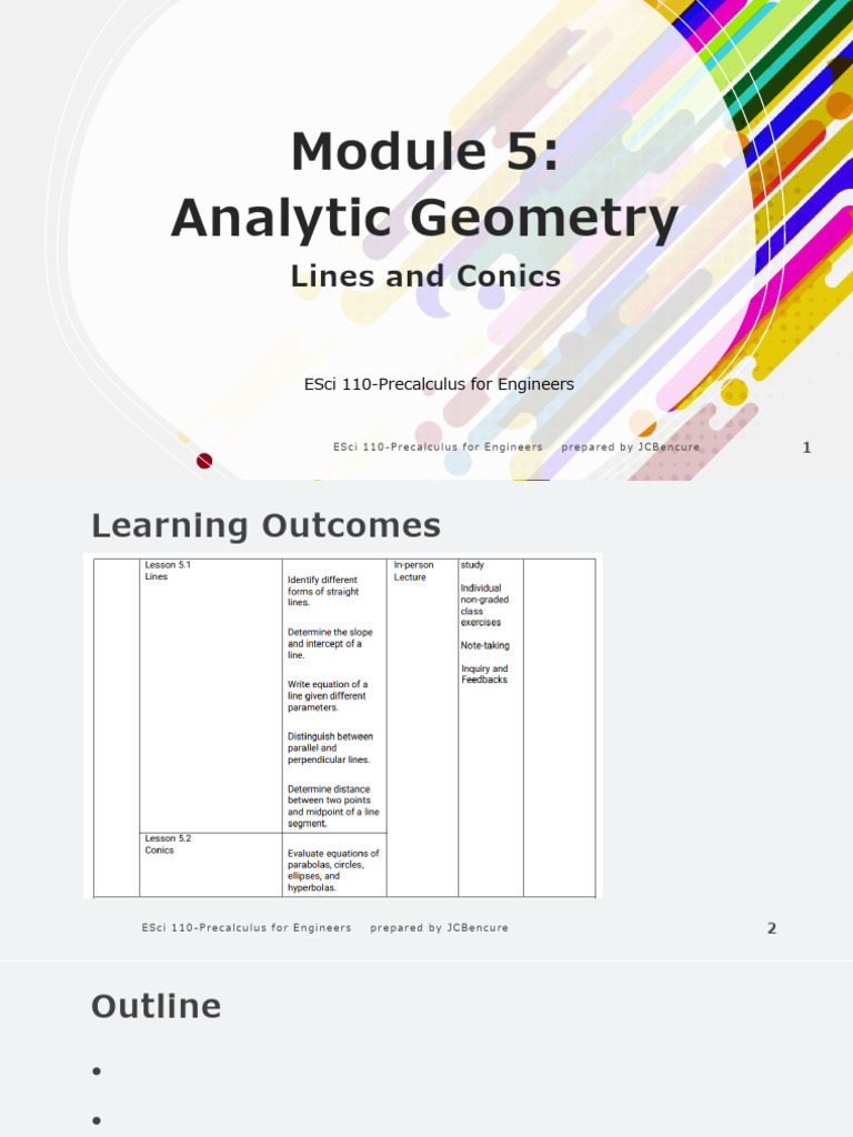 Module-5-Analytic-Geometry | PDF | Circle | Analytic Geometry