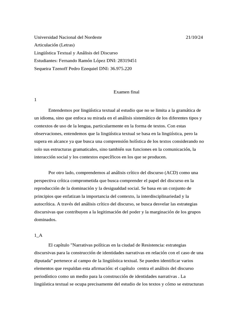Final Letras Unne | PDF | Discurso | Conocimiento