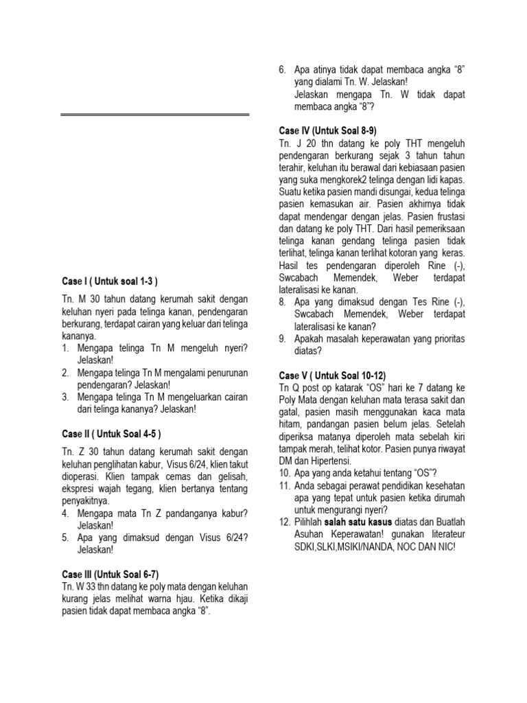 Latihan Soal Sensori Persepsi | PDF