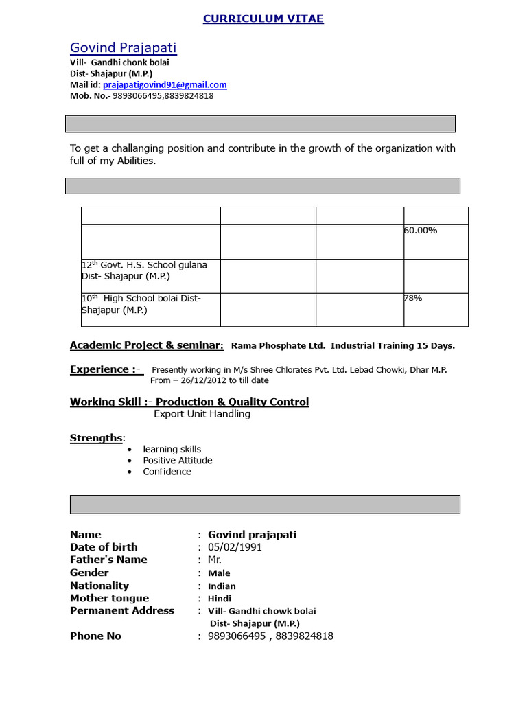 govind cv (1) (1) | PDF