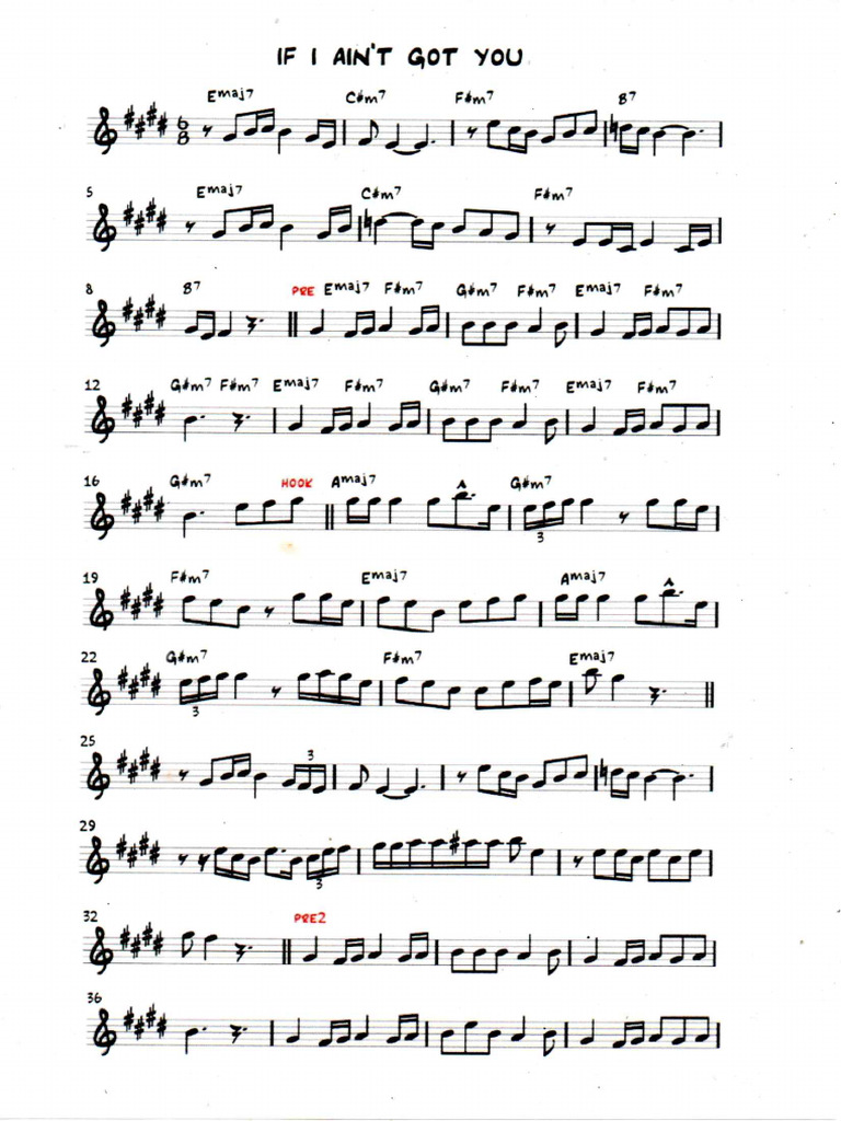 If I Ain't Got You -Alicya Keys | PDF